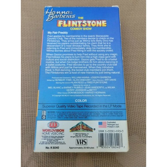 Media | Hannabarberas The Flintstone Comedy Show My Fair Freddy Kids Klassics Vhs | Poshmark